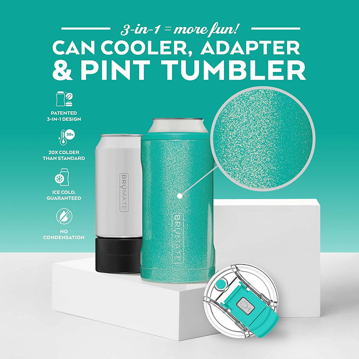 HOPSULATOR TRÍO 3-IN-1 | GLITTER PEACOCK (16OZ/12OZ CANS) – Markcol ...